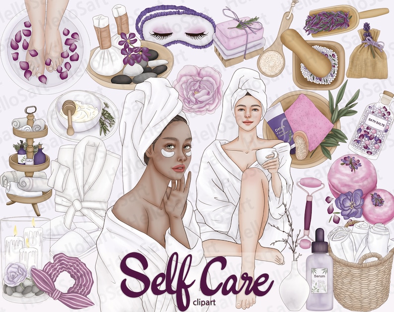 Self Care Clipart Spa Clipart Cozy Clipart Girl Clipart Woman - Etsy