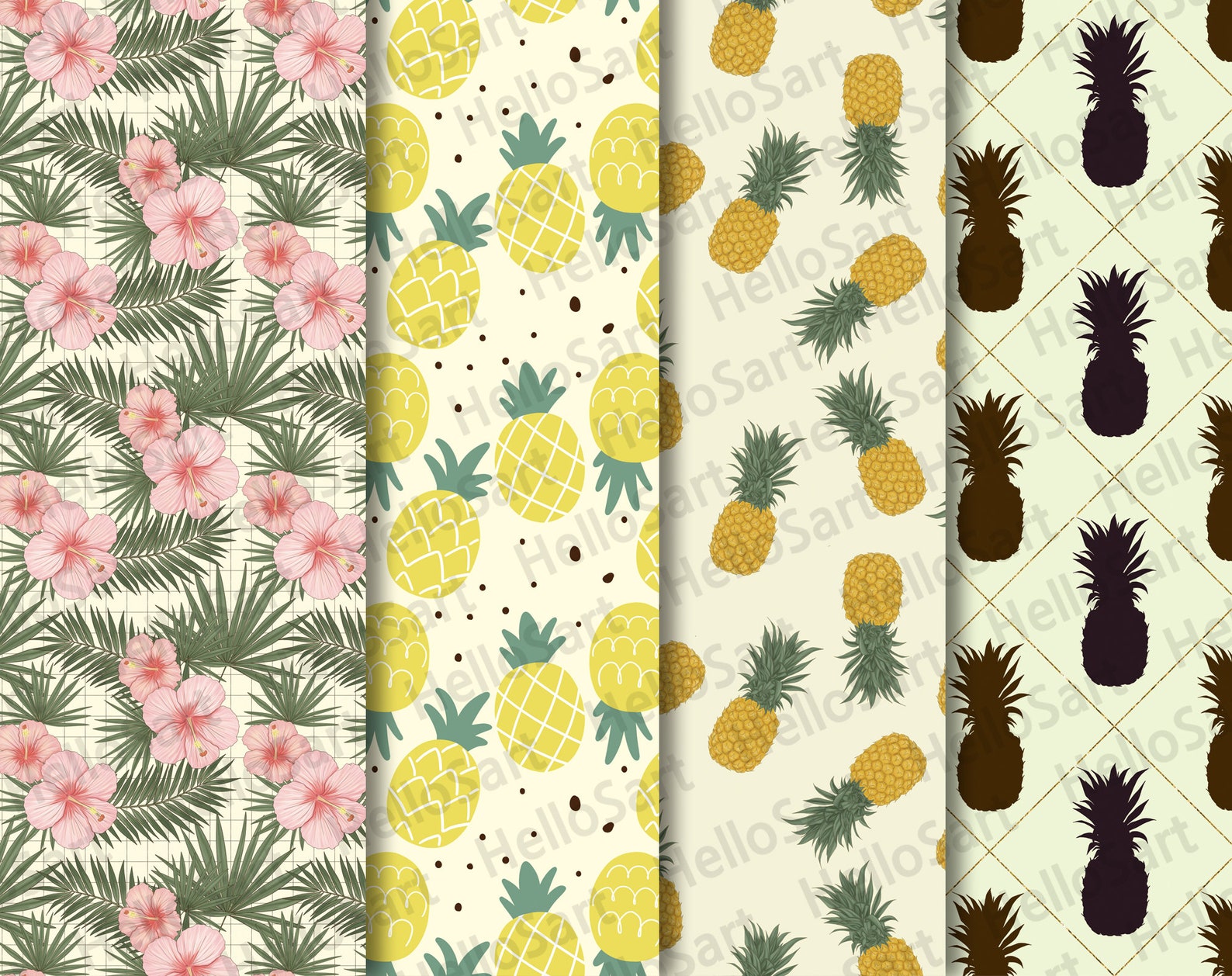Pineapple Papers Summer Pattern Tropical Pattern Planner - Etsy