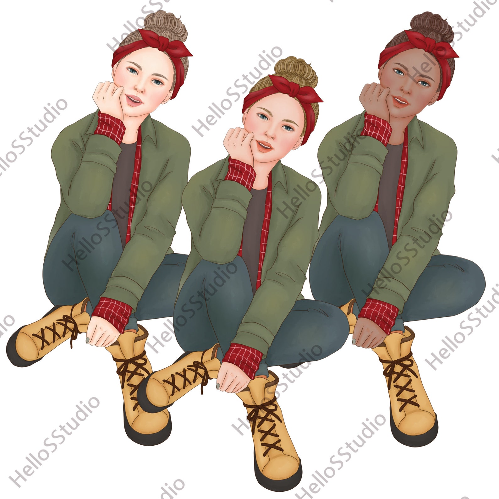 Camping Clipart Glamping Clipart Outdoor Clip Art Girl Clipart - Etsy ...