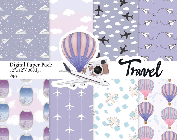 Travel Papers Sky Pattern Airplane Pattern Planner Sticker - Etsy