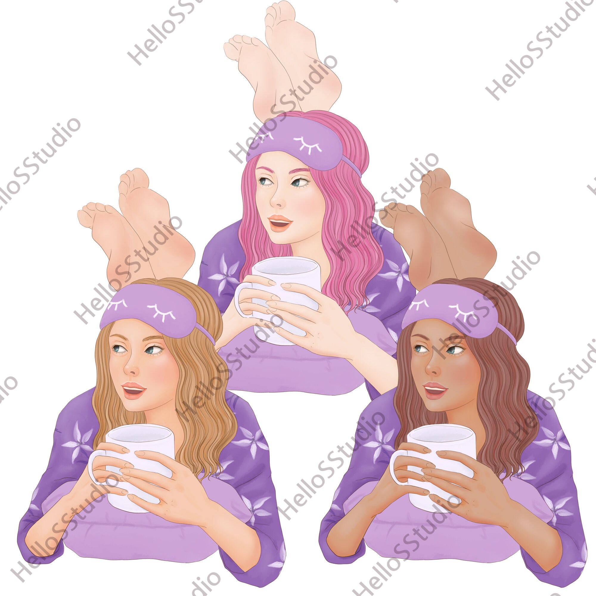 Sleep Clipart Pajama Party Clipart Slumber Clip Art Girl - Etsy