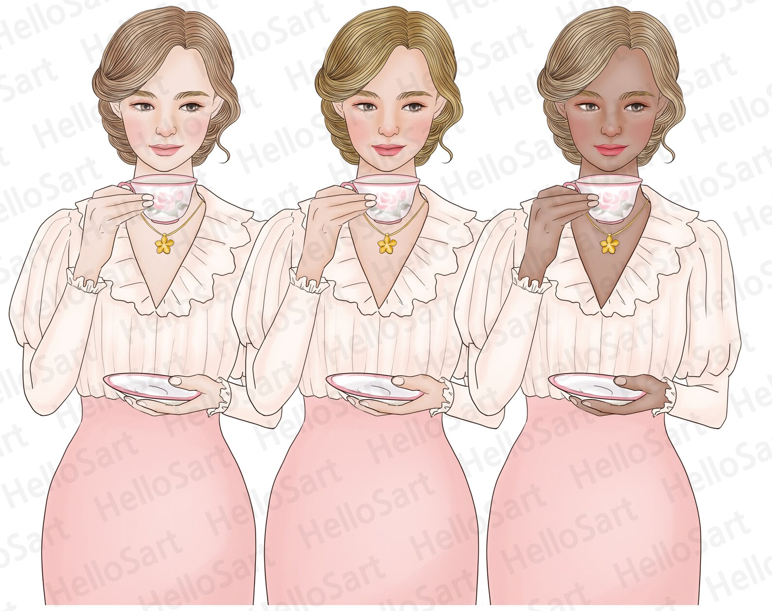 Afternoon Tea Clipart Tea Party Clipart Floral Clipart Rose - Etsy
