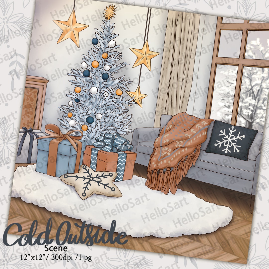 Winter Scene Planner Graphic: Cozy Snow Scene Illustration (JPG) - Etsy UK