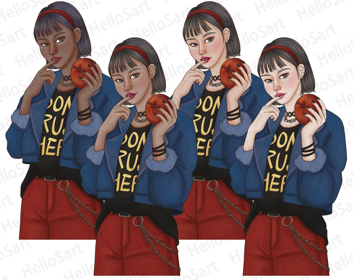 Punky Princess Clipart Story Clipart Cozy Girl Clipart Woman - Etsy