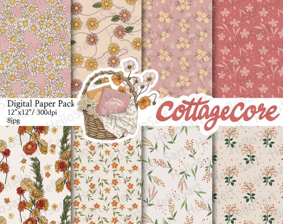 Cottagecore Paper Country Life Pattern Cozy Patterns Planner - Etsy
