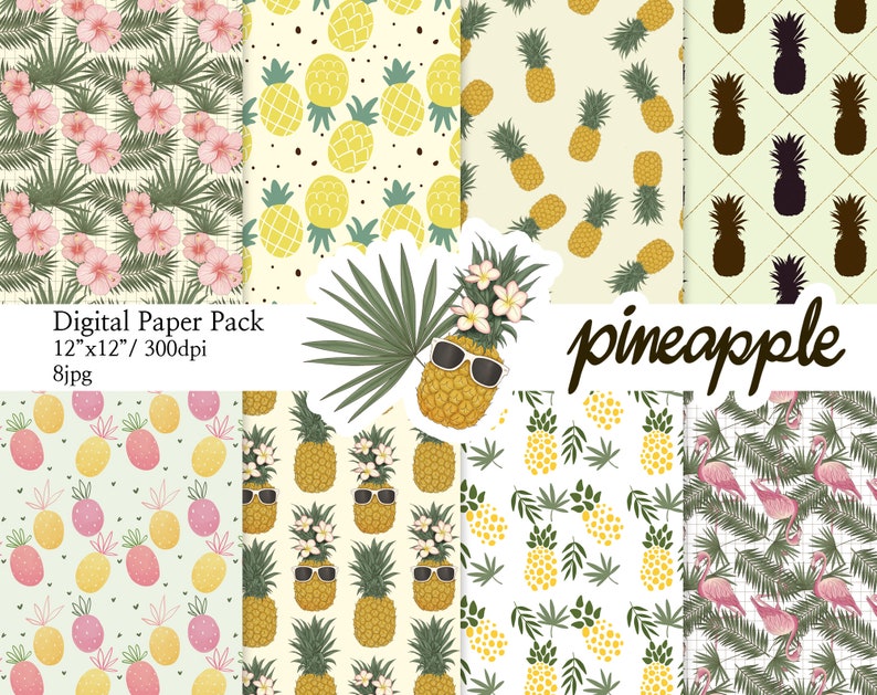 Pineapple Papers Summer Pattern Tropical Pattern Planner - Etsy