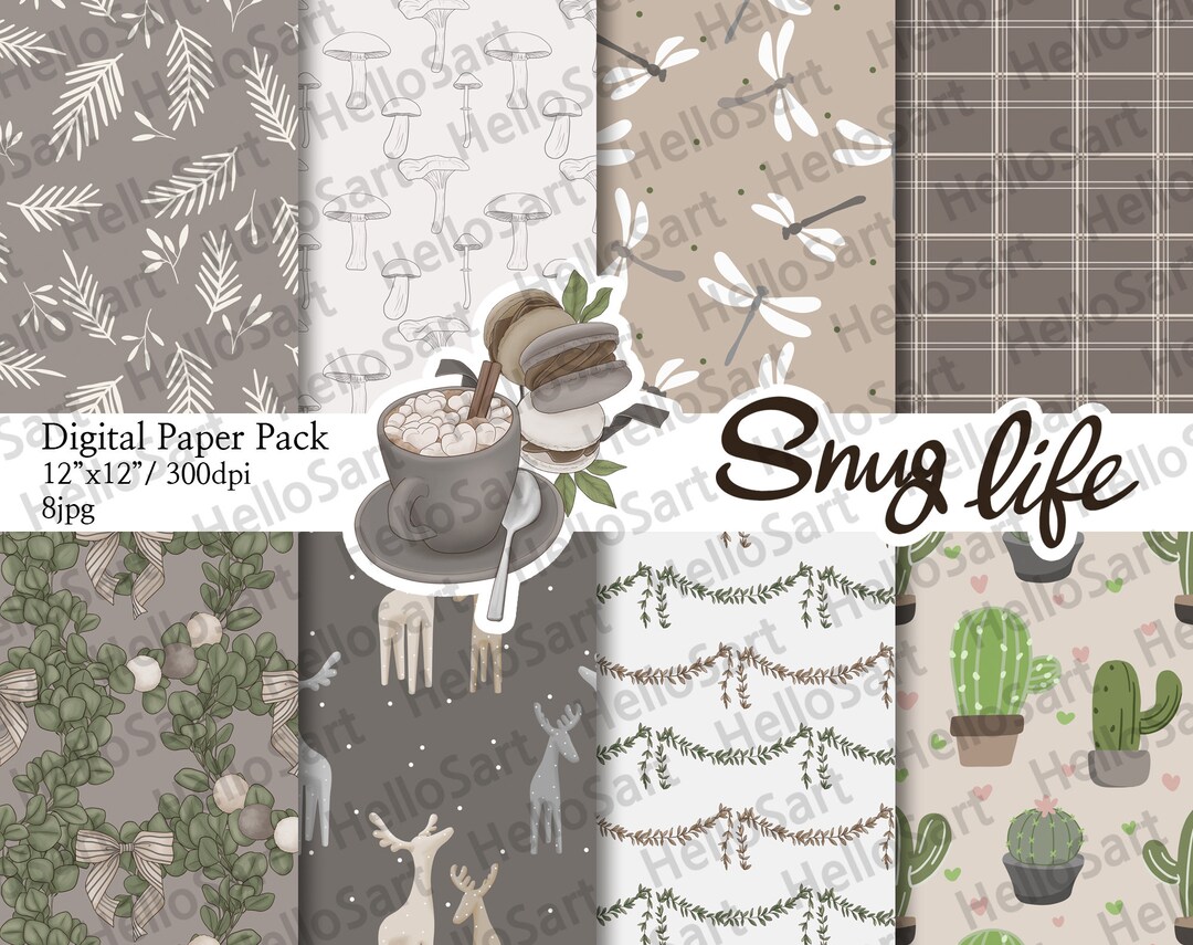 Snug Life Paper Cozy Pattern Nature Pattern Fashion Planner Sticker ...