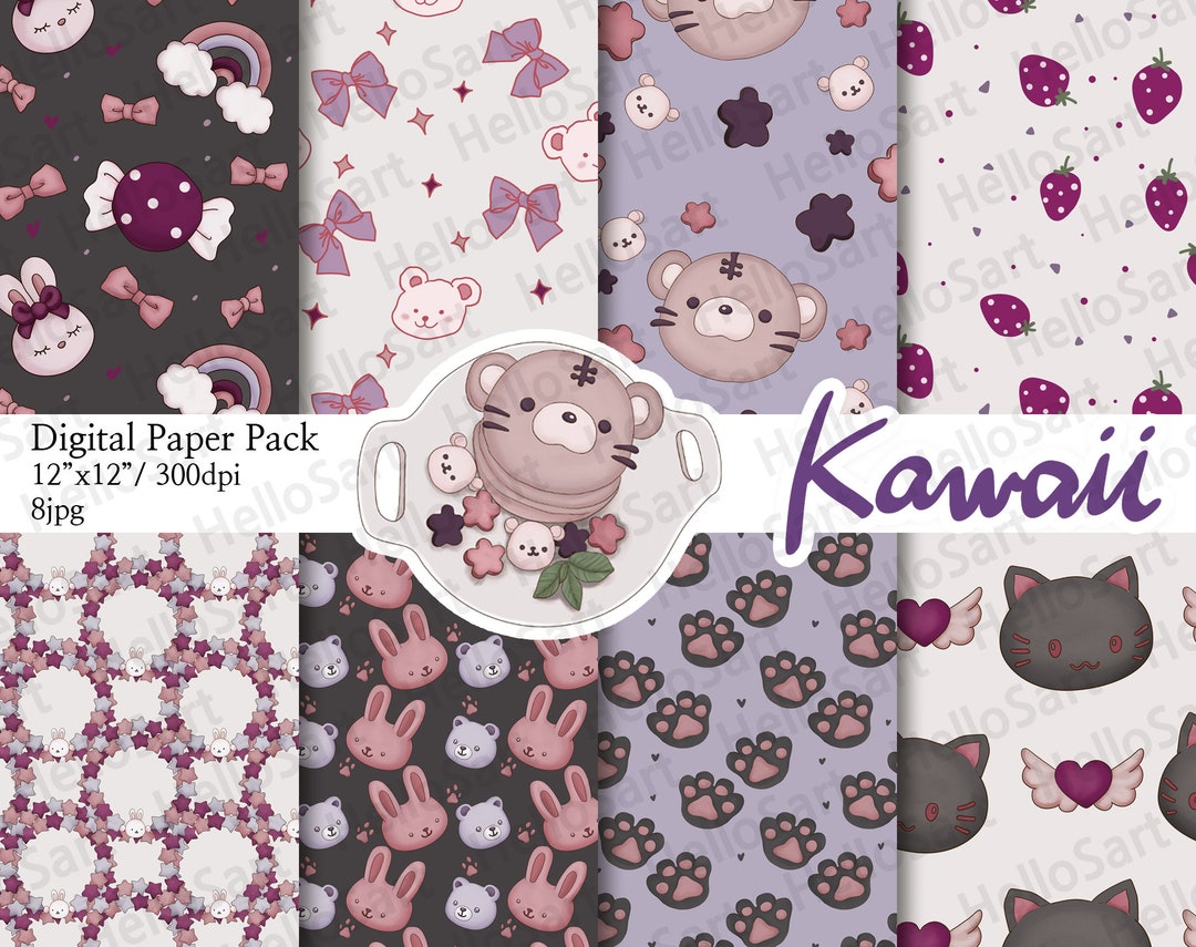Kawaii Paper Cute Pattern Cute Character Aesthetic Planner Sticker ...