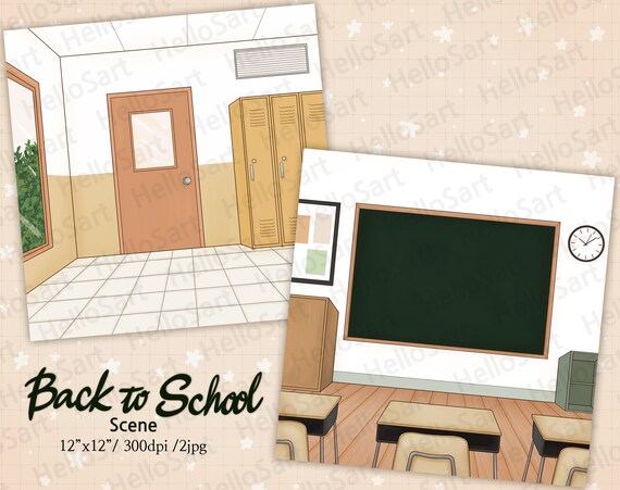 Back to School Scene Student Scene Planner Graphic Planner | Etsy