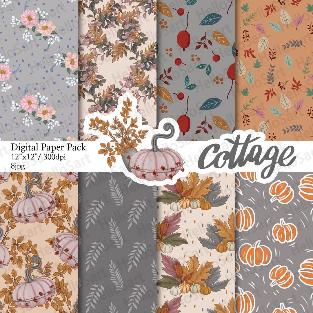 Cottage Paper Cozy Pattern Fall Pattern Autumn Fashion Planner Sticker ...