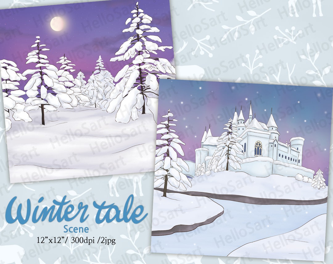 Winter Tale Scene: Forest Snow Scene Background (digital Download) - Etsy