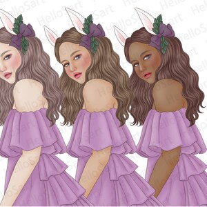 Easter Clipart Eggs Clipart Girl Clipart Fashion Clipart Woman Clipart ...