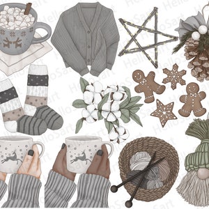 Cozy Winter Clipart Winter Clipart Christmas Clipart Girl Clipart Woman ...