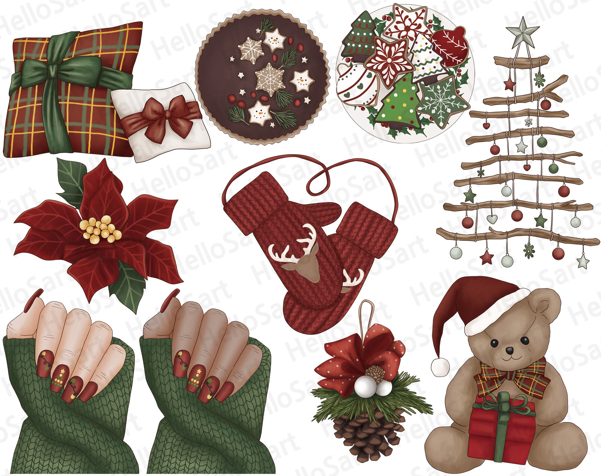 Christmas Clipart Winter Clipart Cozy Clipart Girl Clipart - Etsy