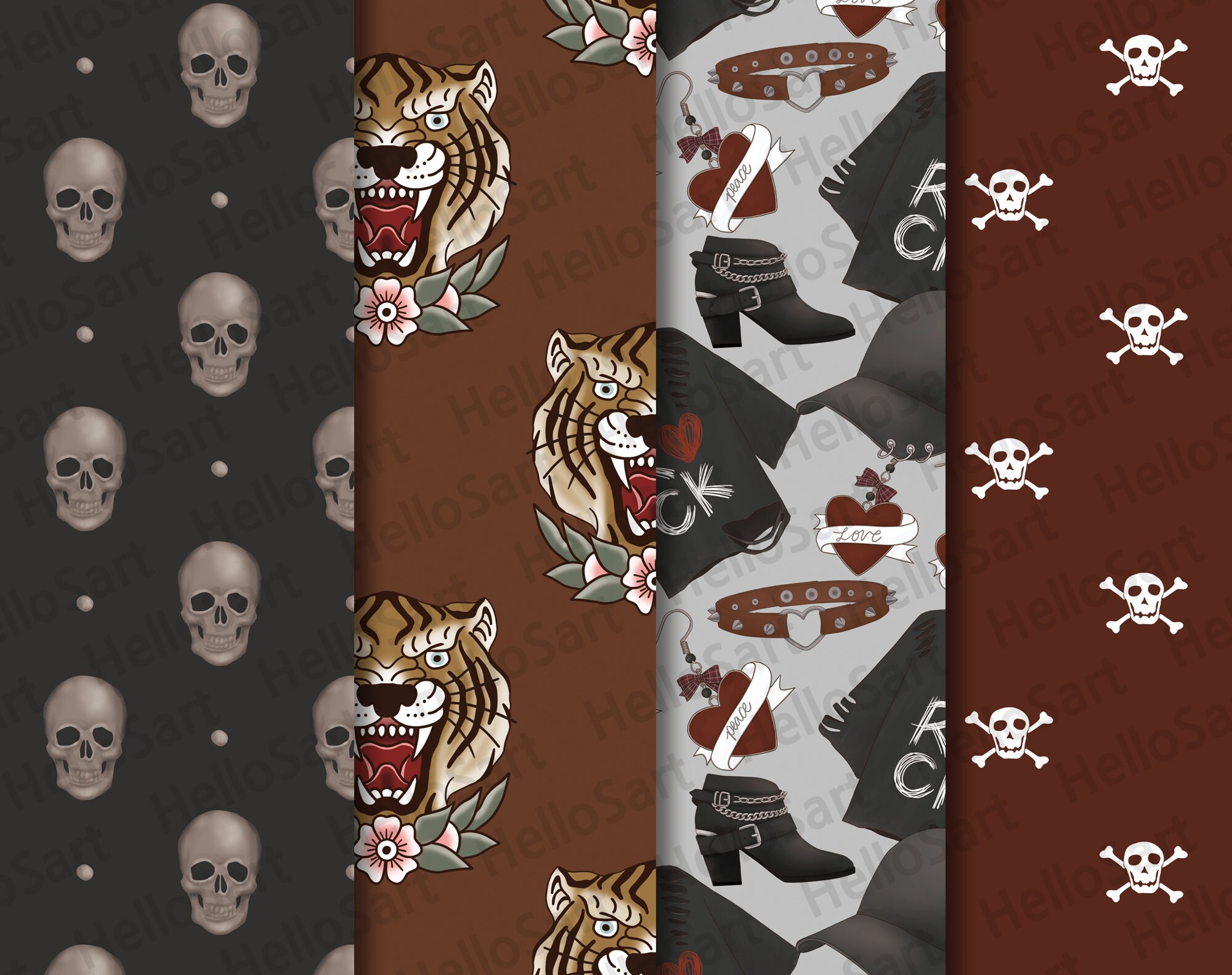 Rock Chic Papers Punk Patterns Music Planner Fashion Sticker - Etsy