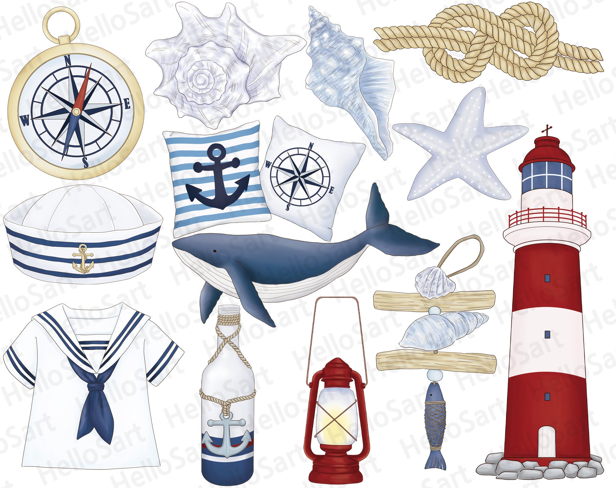 Nautical Clipart Summer Clipart Sailing Clipart Girl Clipart - Etsy