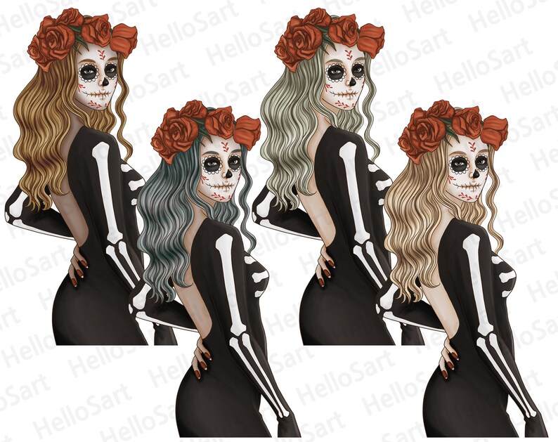 Halloween Day Clipart Spooky Clipart Horror Clipart Girl - Etsy