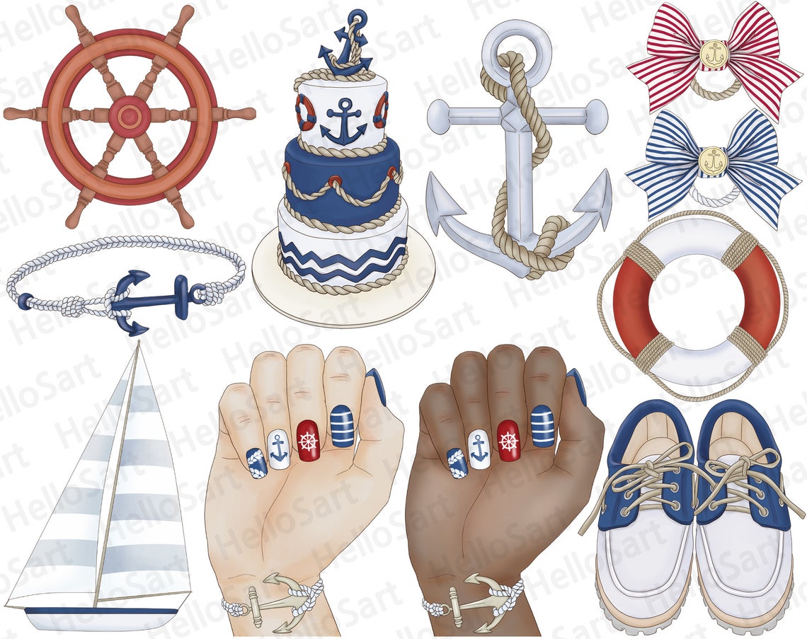 Nautical Clipart Summer Clipart Sailing Clipart Girl Clipart - Etsy