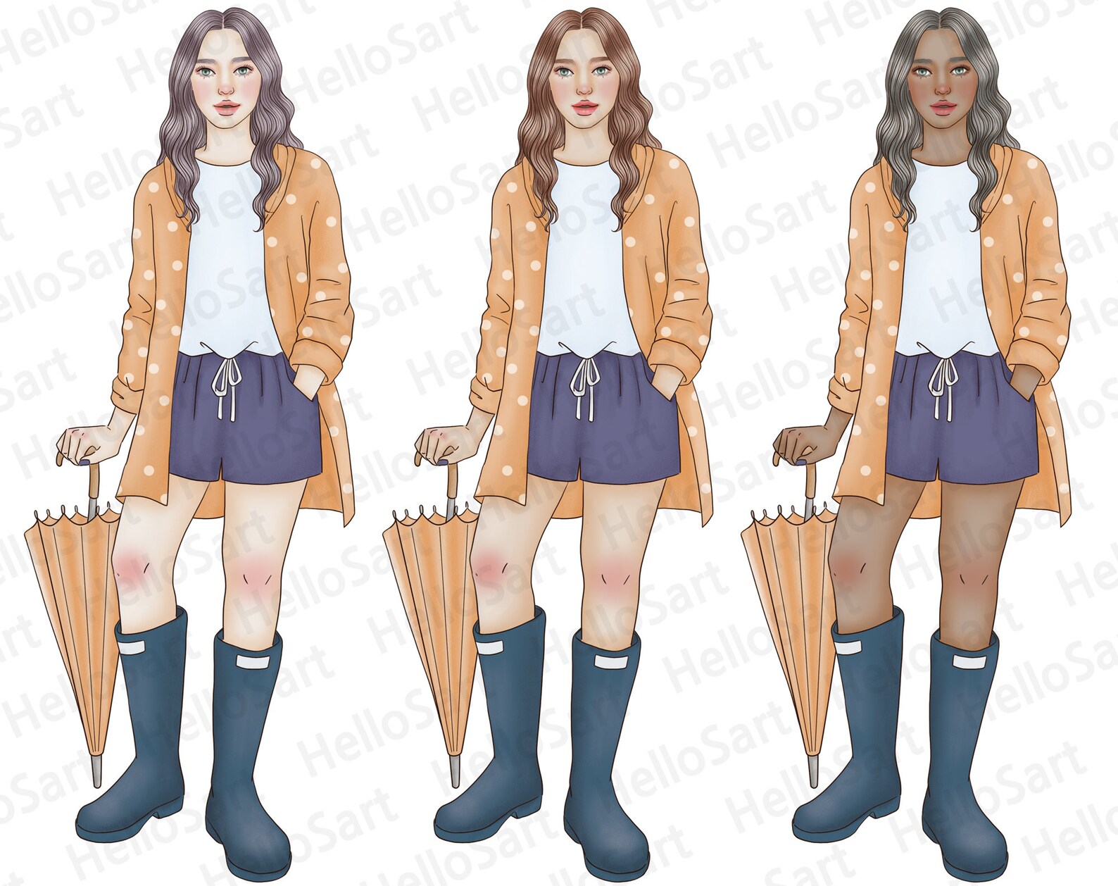 Rainy Day Clipart Cloud Clipart Rain Clipart Summer Clipart Girl ...