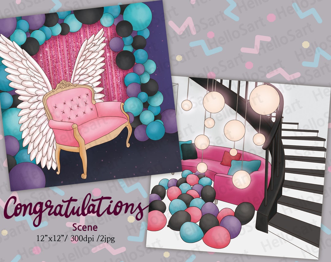Congratulations Scene Room Scene Party Scene Colorful Scene Planner ...