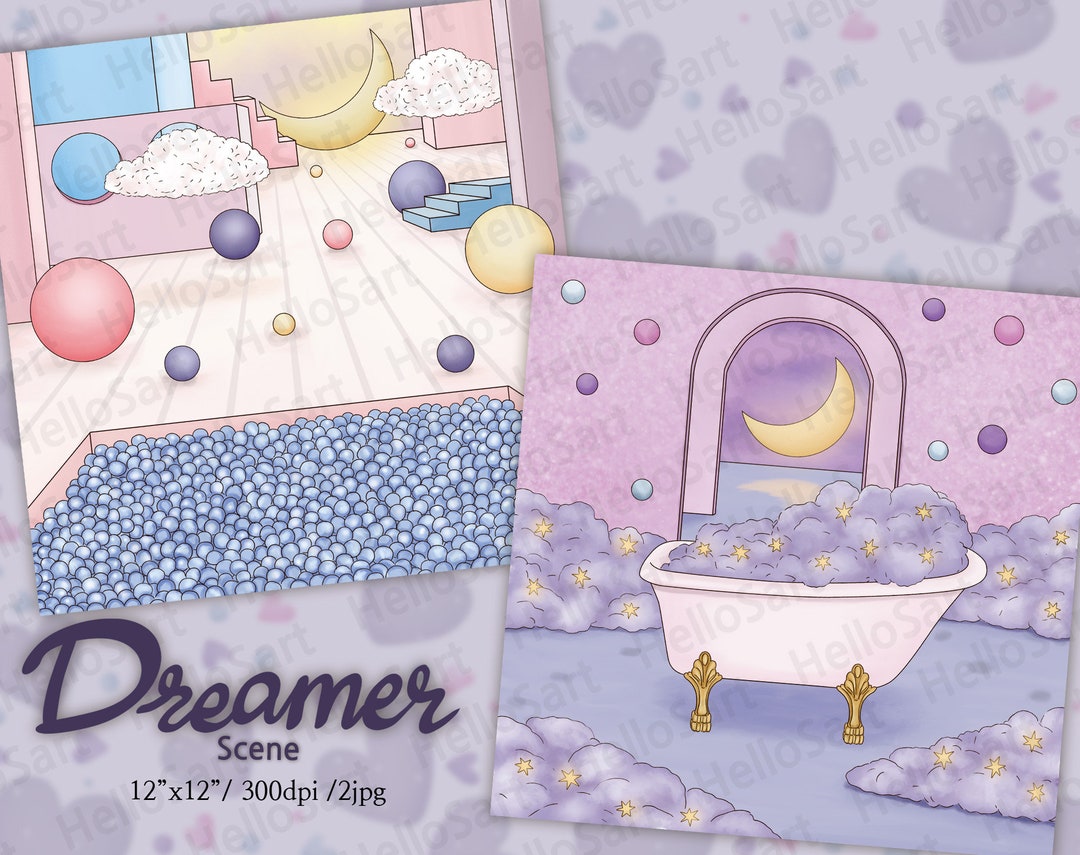 Dreamer Scene Fantastic Scene Dreamlike Aesthetic Scene Planner Graphic ...