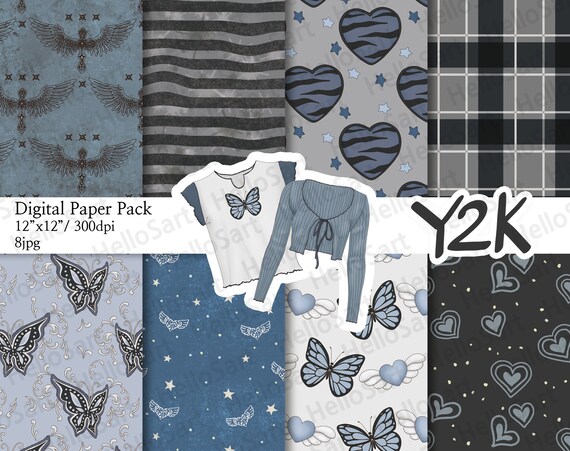 Y2K Paper Dark Pattern Stylish Patterns Planner Sticker - Etsy