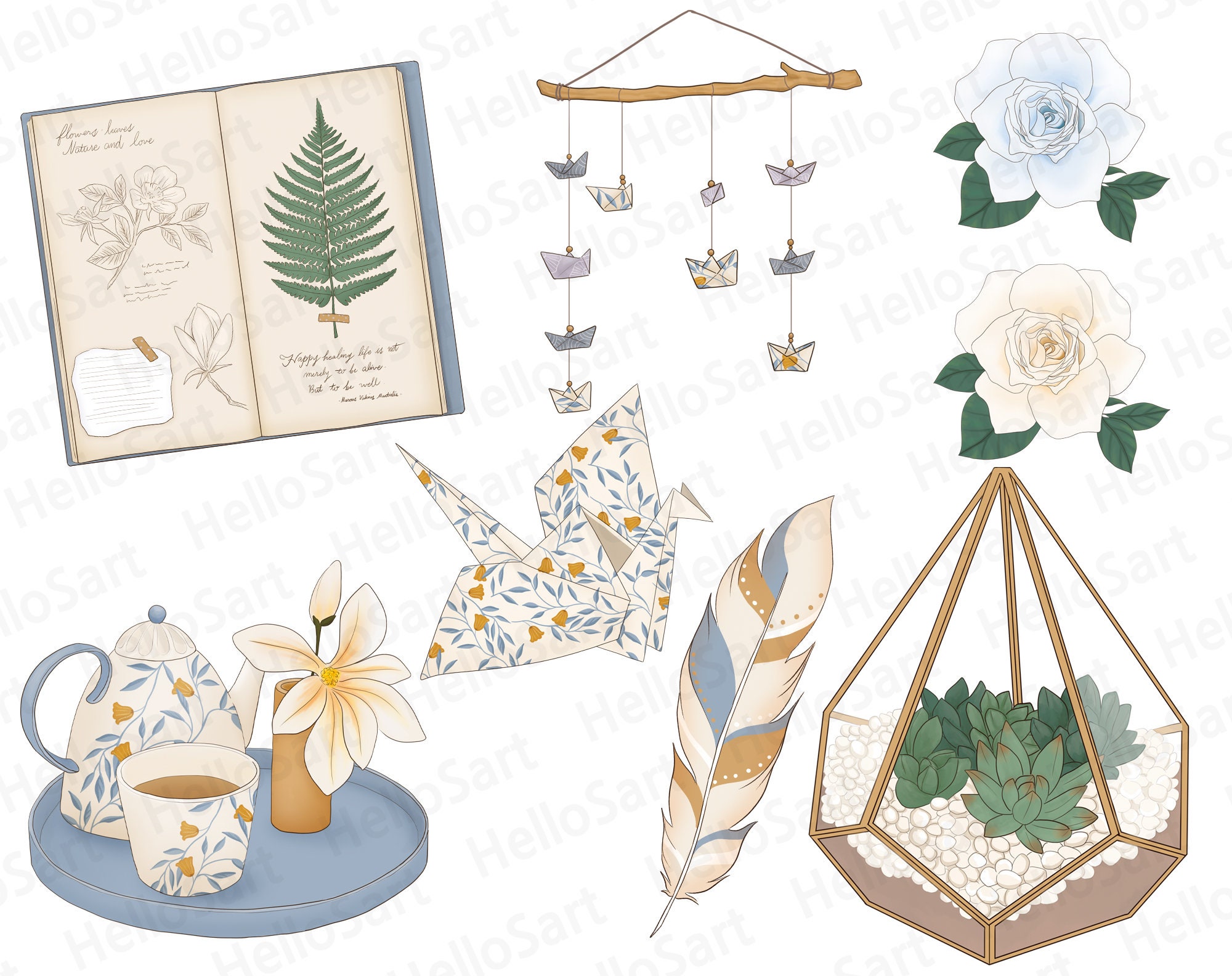 Rustic Wild Clipart Natural Tone Clipart Sweet Home Clipart - Etsy