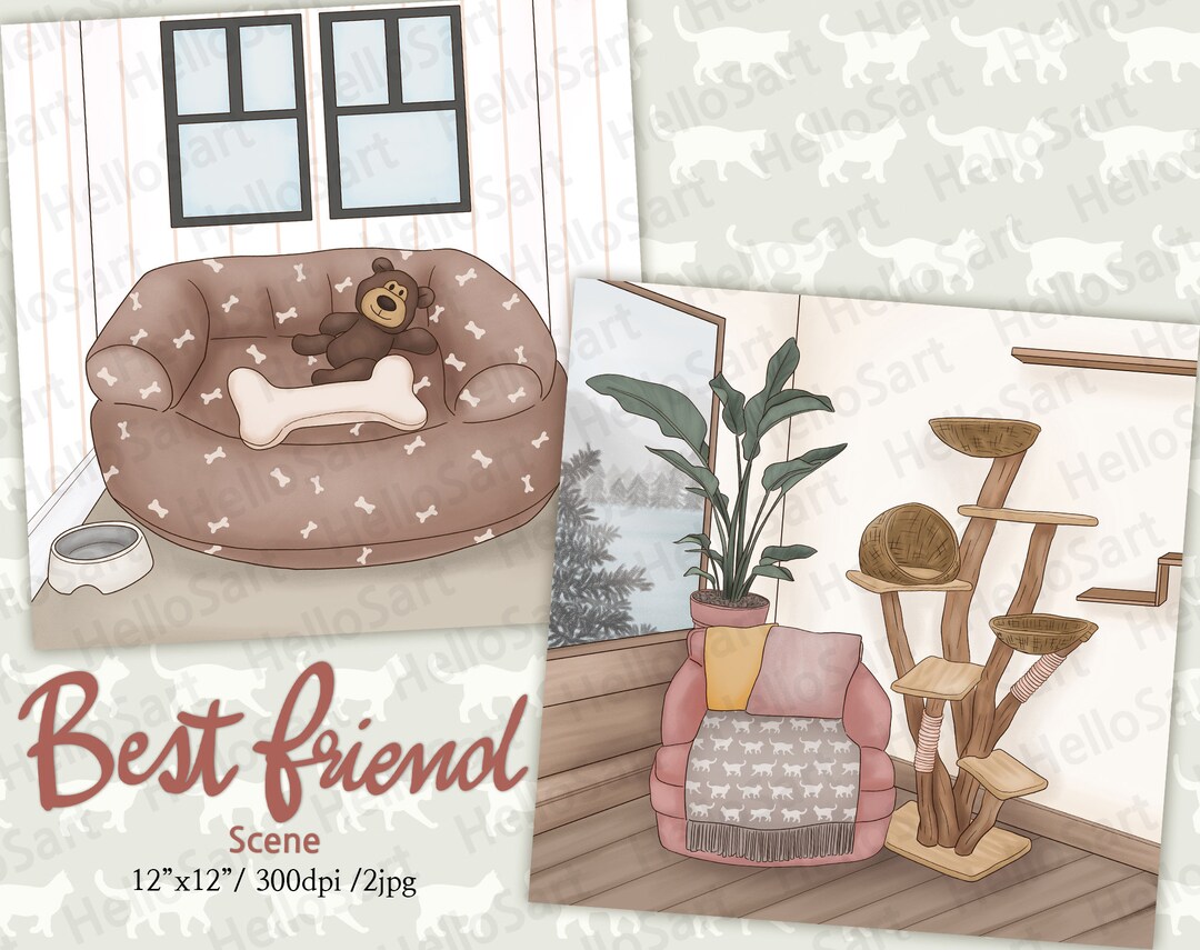 My Best Friend Scene Pet Room Scene Dog Scene Cat Scene Planner Graphic ...