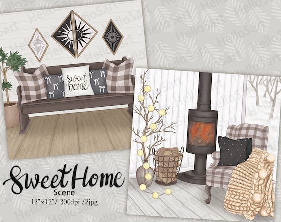 Sweet Home Scene Room Scene Hygge Scene Cozy Scene Planner | Etsy