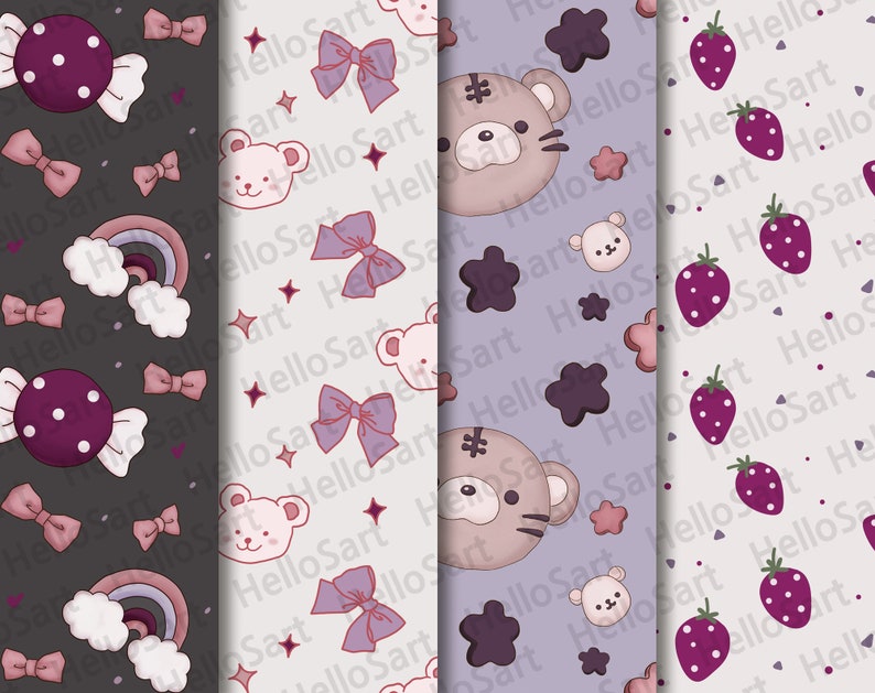 Kawaii Paper Cute Pattern Cute Character Aesthetic Planner - Etsy