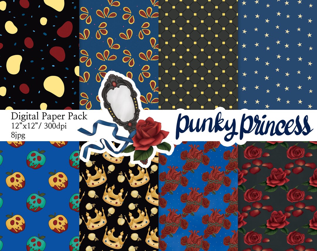 Punky Princess Paper Story Patterns Popart Planner Sticker Digital ...