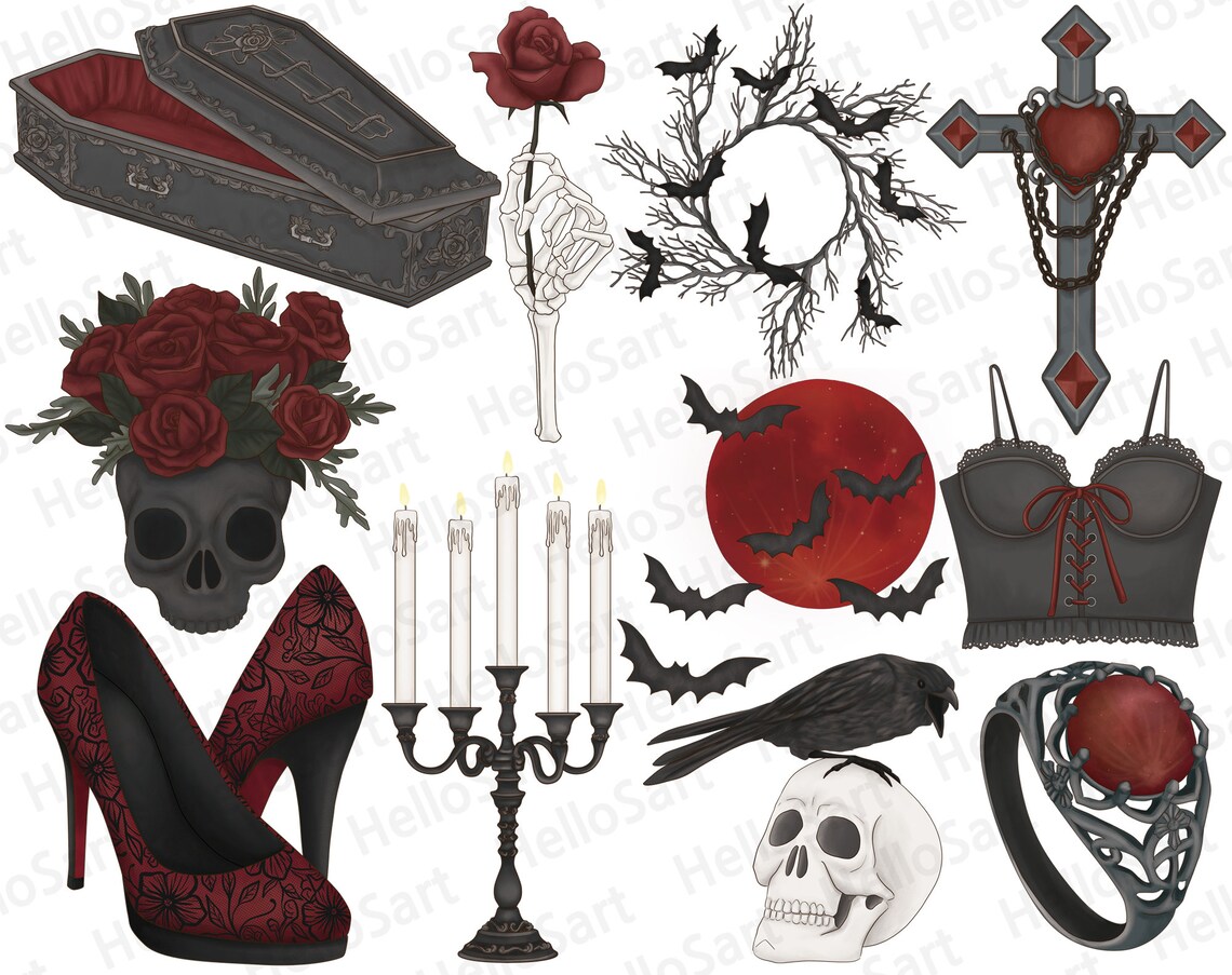 Vampire Clipart Spooky Clipart Halloween Clipart Girl Clipart - Etsy