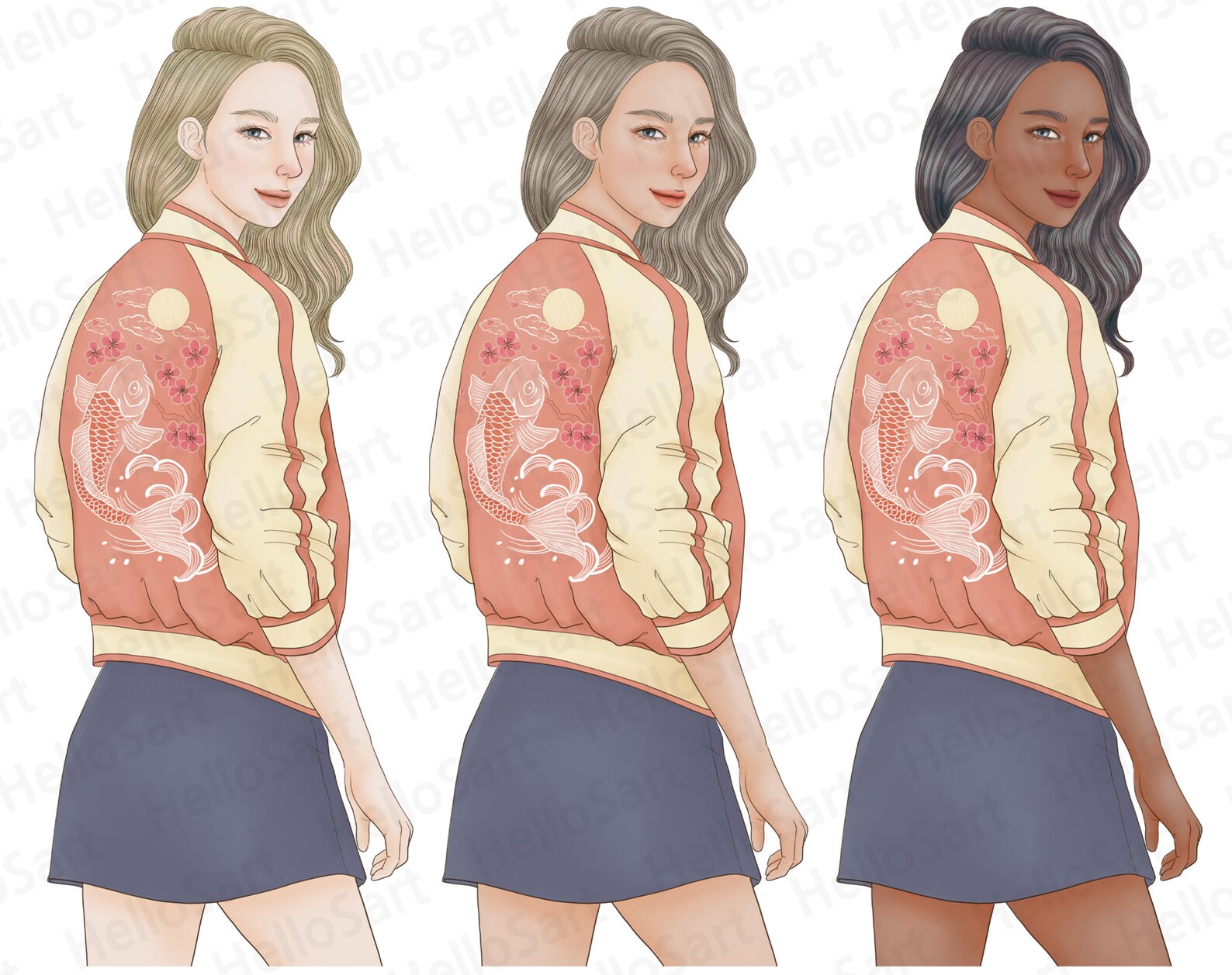 Spring Clipart Flowers Clipart Girl Clipart Girlish Clipart - Etsy