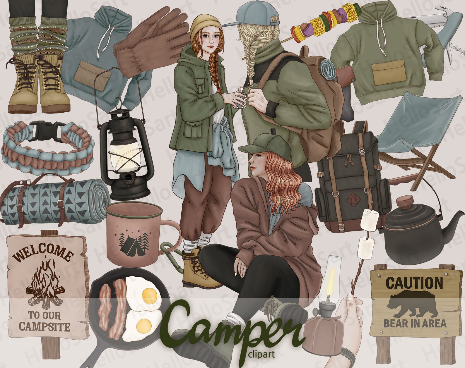 Camper Clipart Hiking Clipart Camping Clipart Girl Clipart - Etsy Canada
