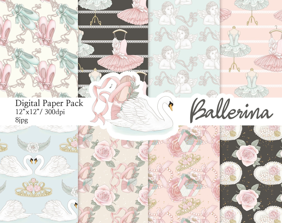Ballerina Papers Ballet Pattern Dance Pattern Planner Sticker Digital ...