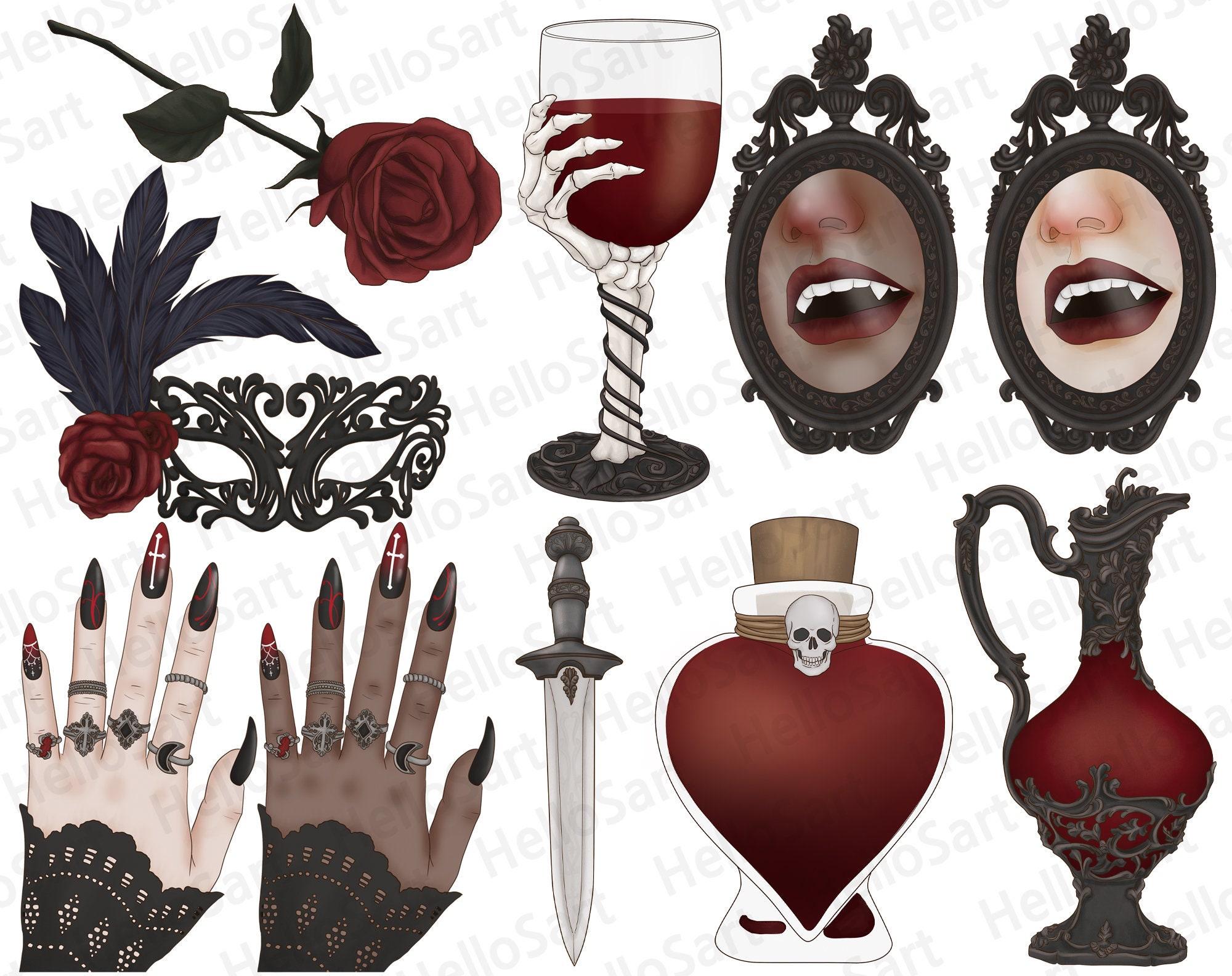 Vampire Clipart Spooky Clipart Halloween Clipart Girl Clipart - Etsy