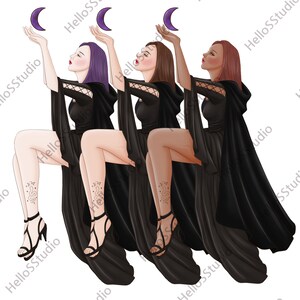 Black Magic Clipart Wizard Clipart Halloween Clipart Girl Clipart Woman ...