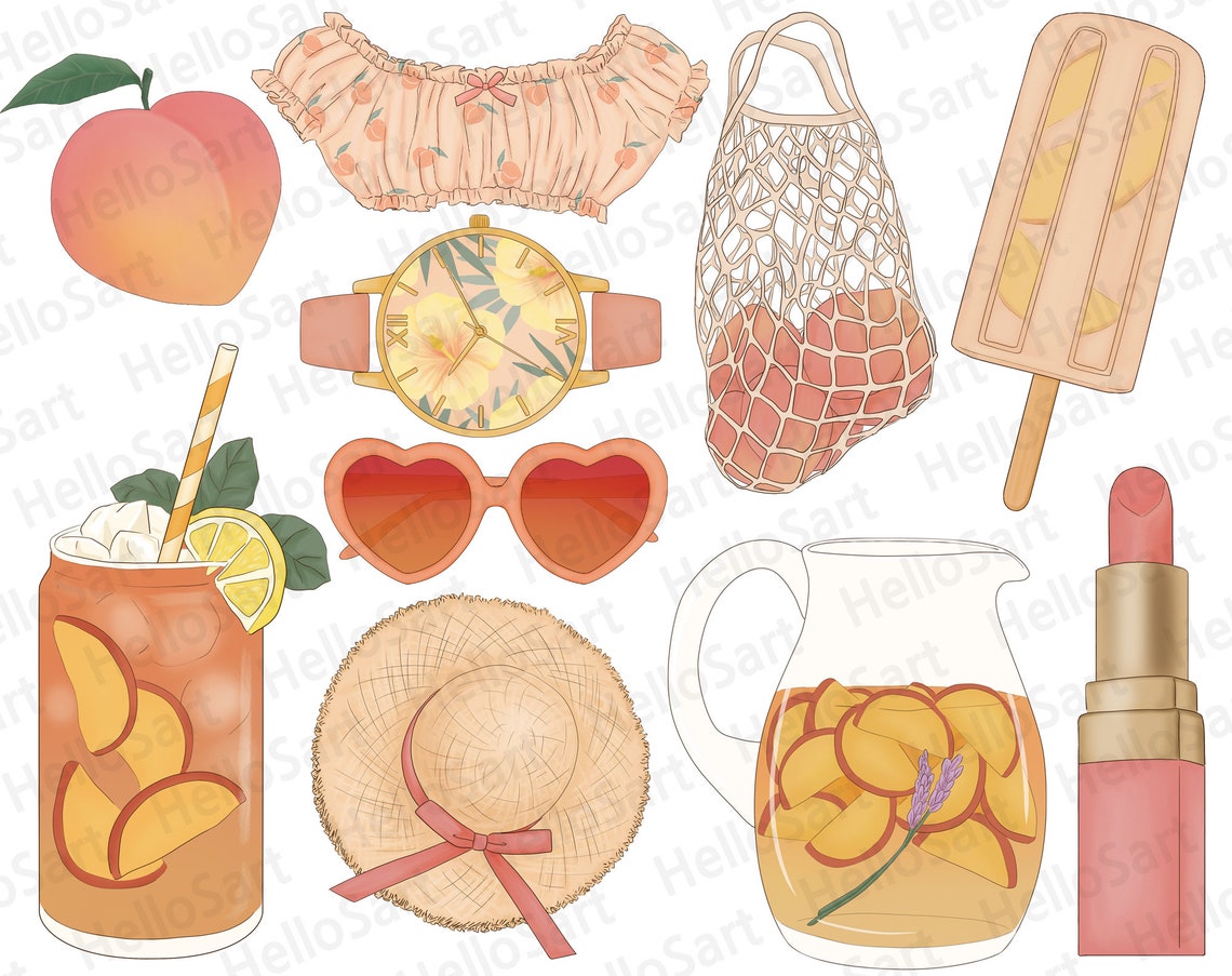 Peach Clipart Summer Clipart Tropical Clipart Season Clipart - Etsy Canada