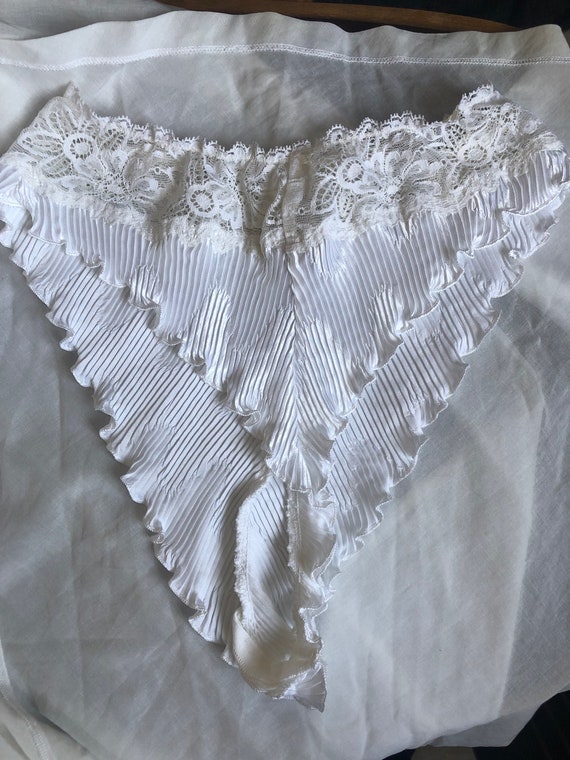 Rare La Perla Pleated Lingerie Set In White Ivory Ita… Gem