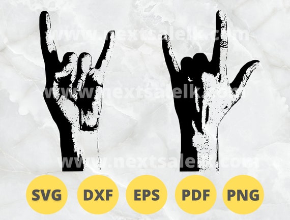 Rock Heavy Metal Devil Horns Sign SVG Rock Hand Rock on | Etsy