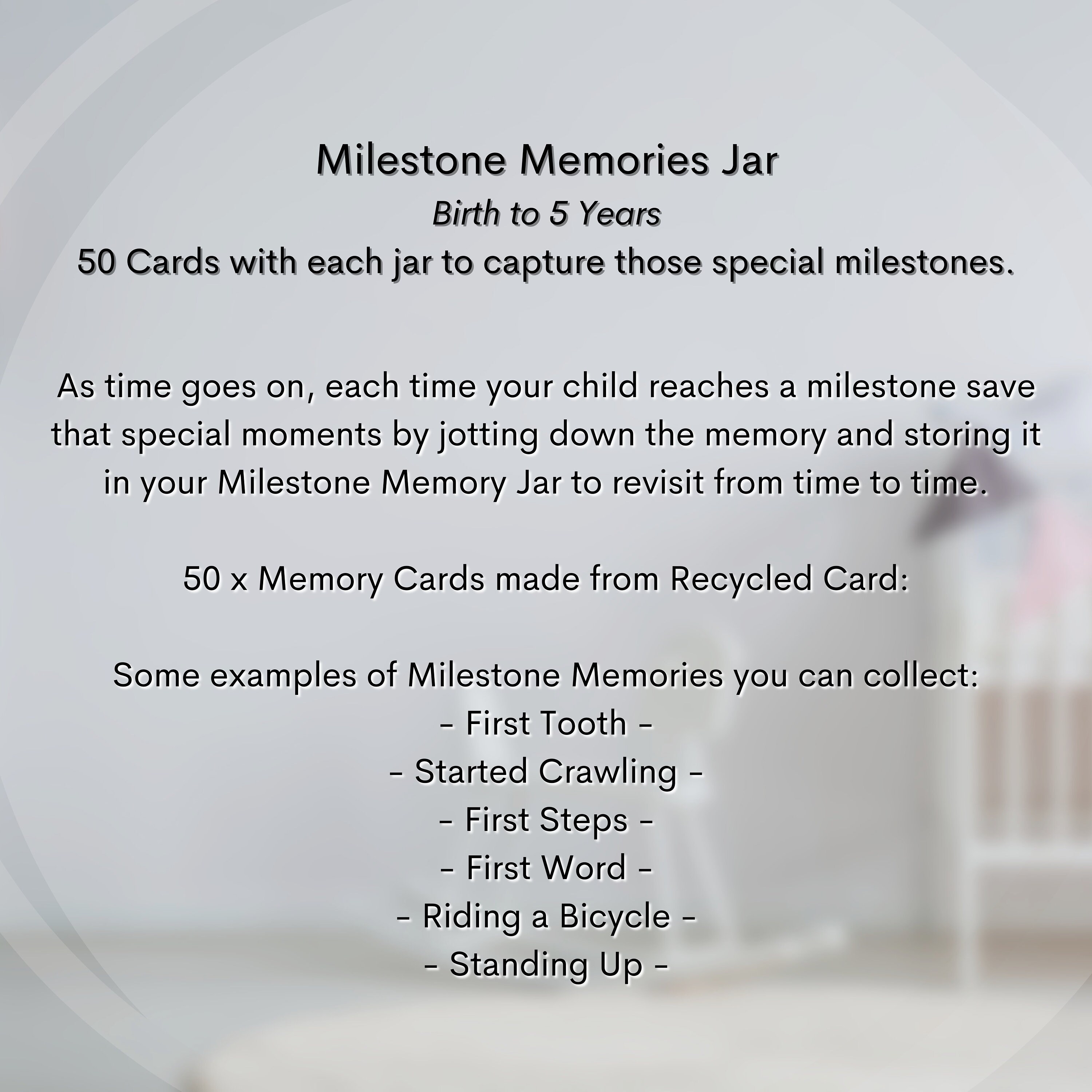 Milestone Memory Jar: Birth to 5 Years | Baby and Children Memory ...