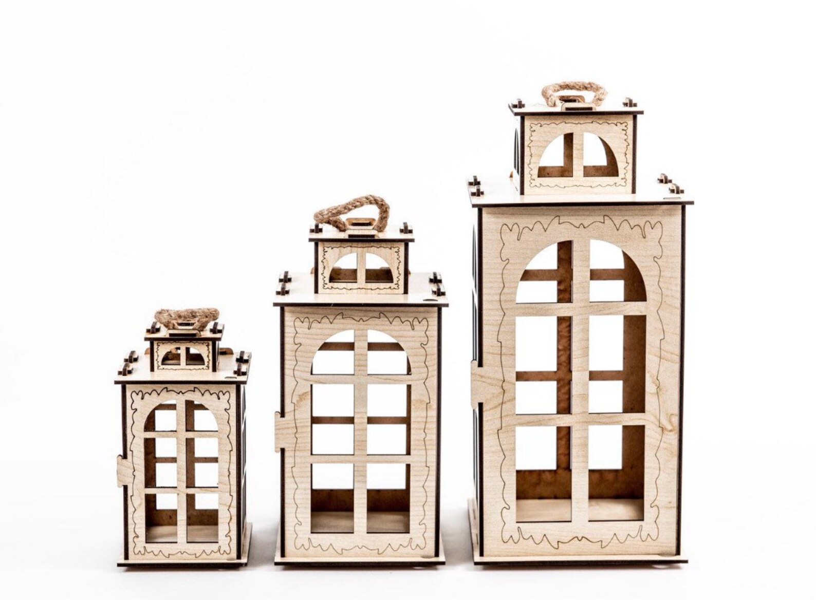 Beautiful White Wooden Lantern Set Decorative Set of - Etsy