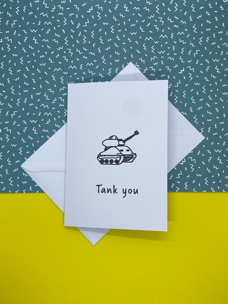 Tank You Thankyou Card Greetings Card Tank Card Funny - Etsy UK