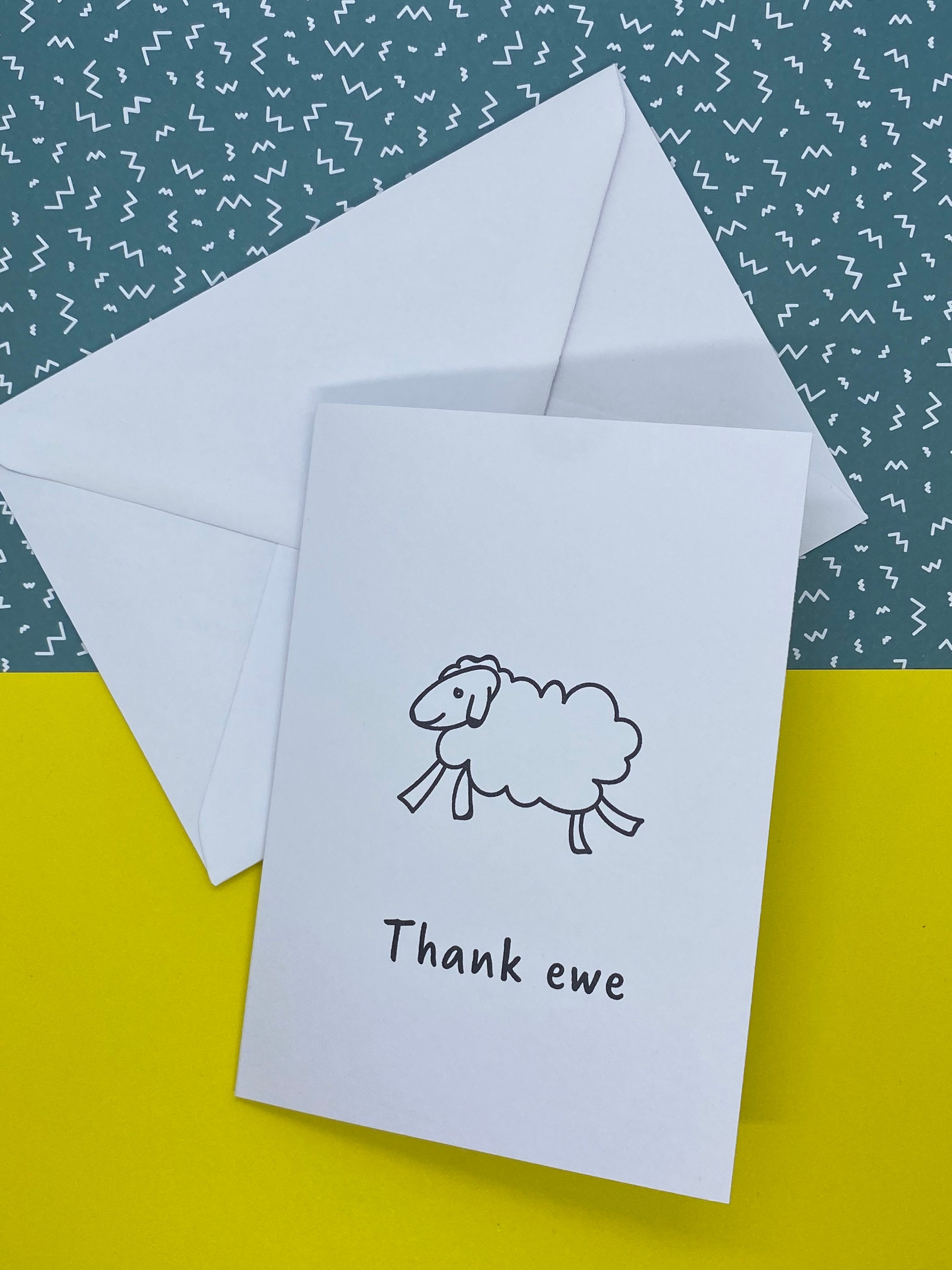 Thank Ewe Thankyou Card Greetings Card Ewe Card Funny - Etsy UK