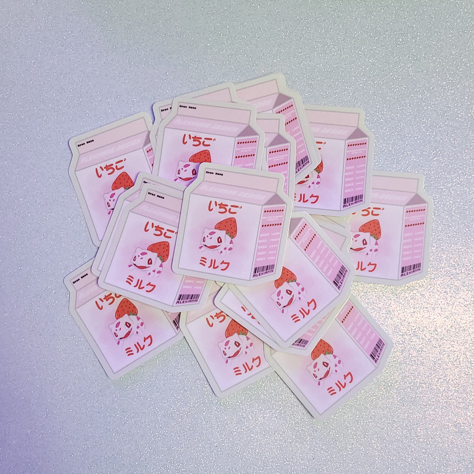 Strawberry Bulbasaur + Strawberry Milk Stickers - Etsy