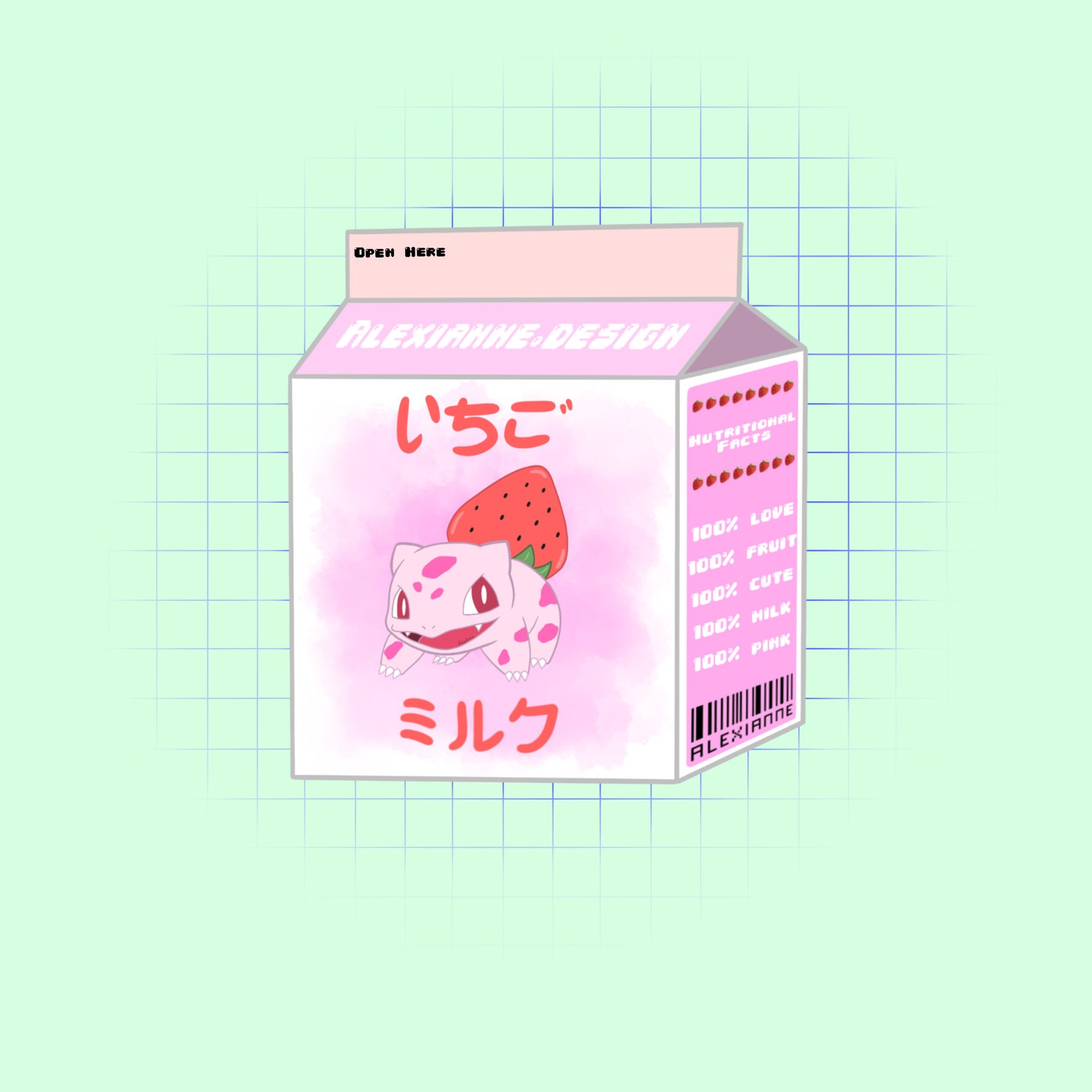 Strawberry Bulbasaur + Strawberry Milk Stickers - Etsy