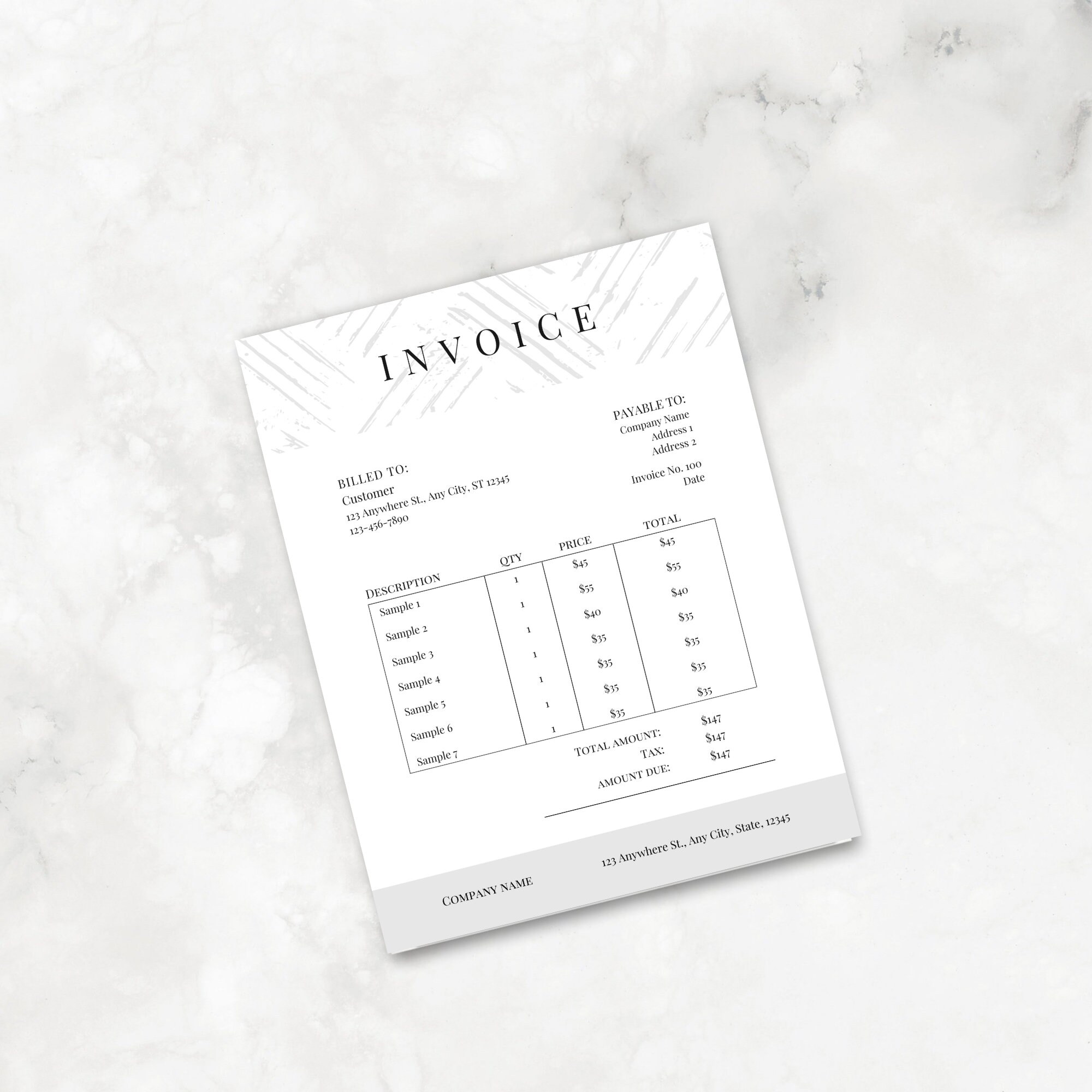 Simple Invoice Template | Canva Template | Minimalist Invoice | Office ...