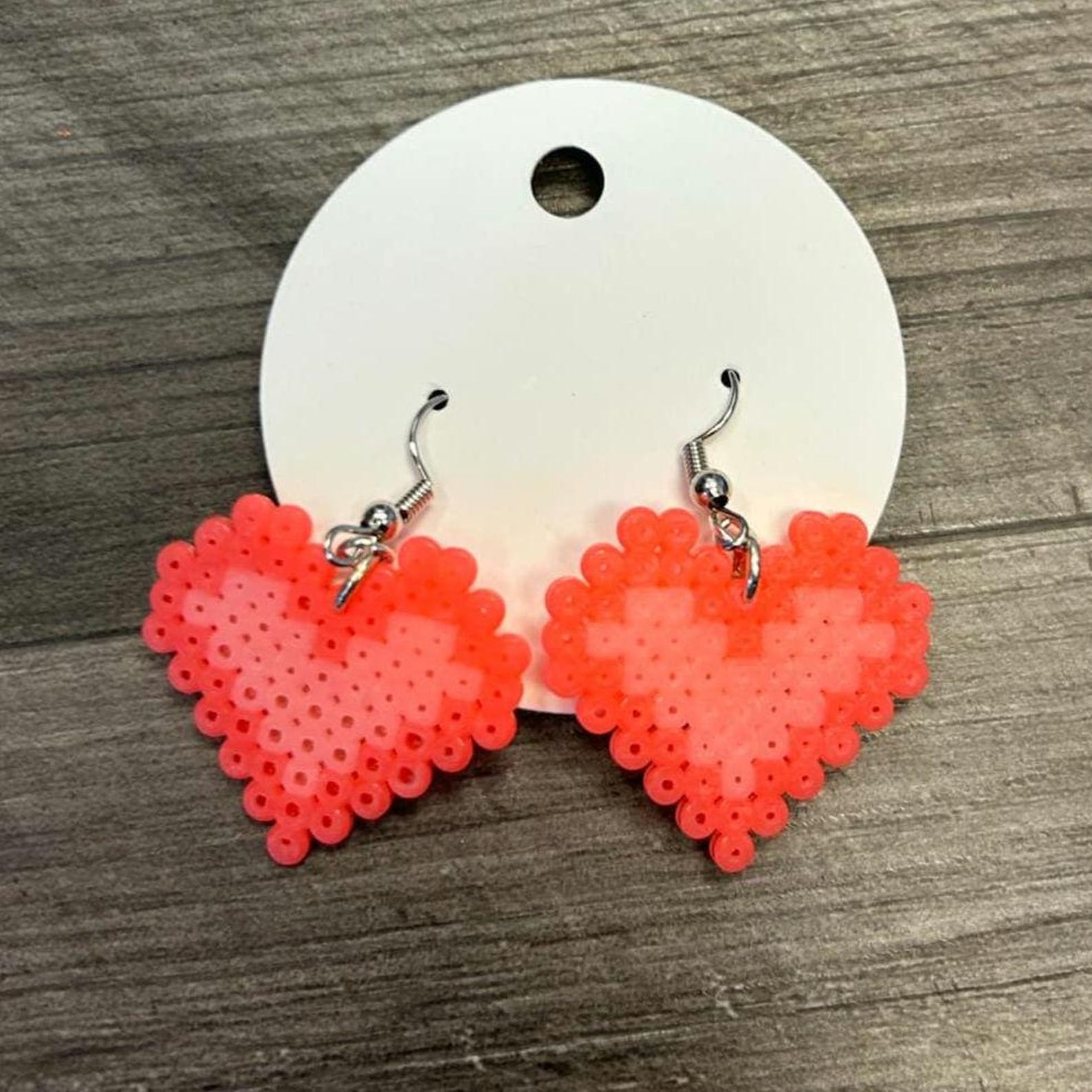 Heart - Valentines Day Mini Perler Bead Earrings - Etsy