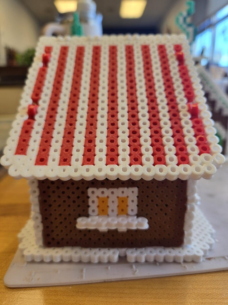 Gingerbread Perler Bead House - Christmas Table Decor - DIY Kit Option ...