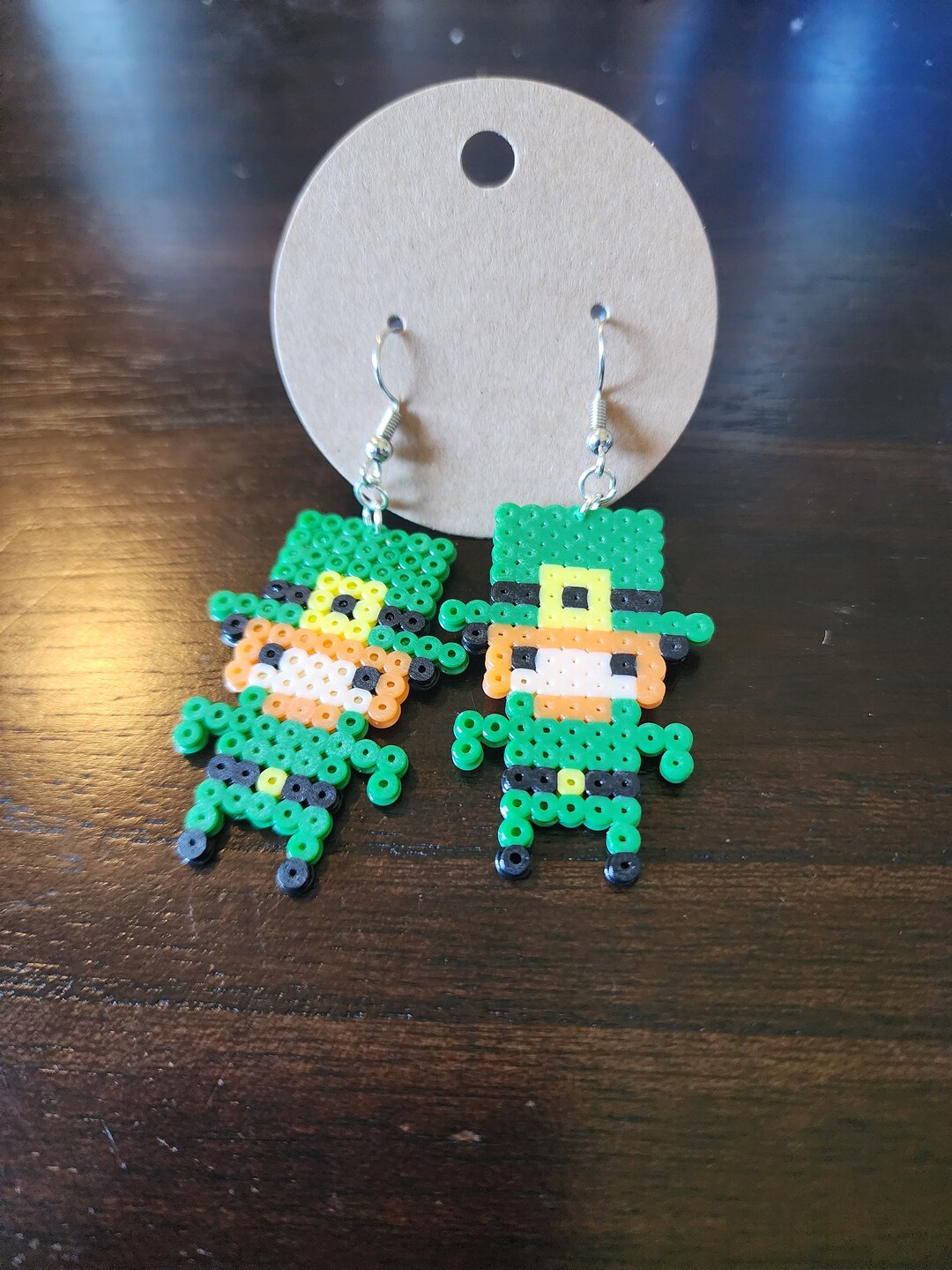 St Patrick's Day Mini Perler Bead Earrings - Etsy